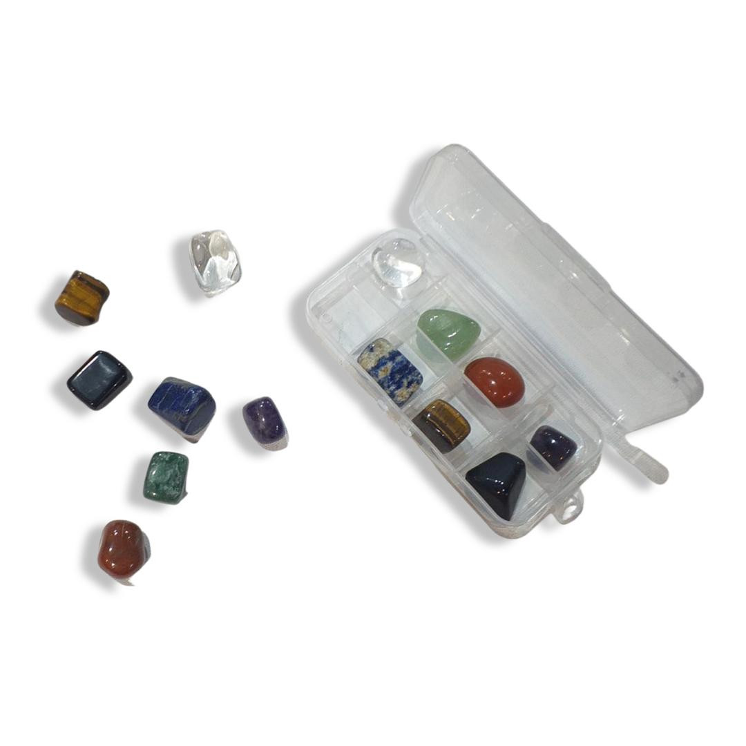 Seven chakra tree , natural quartz seven chakra stones