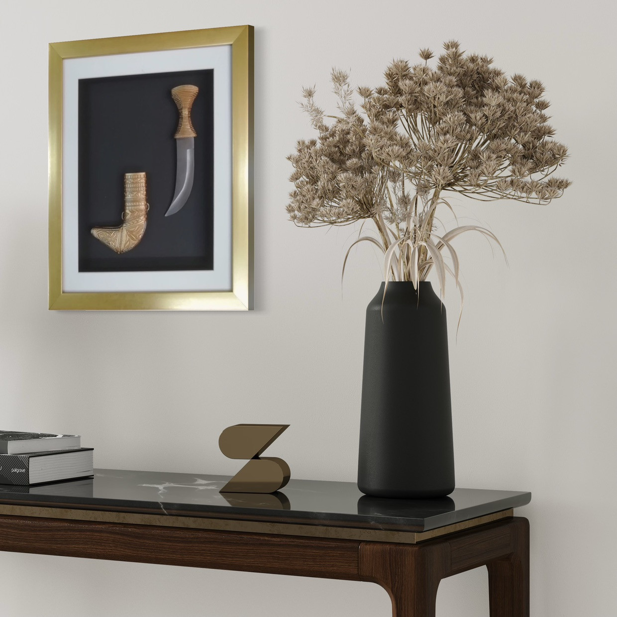 Traditional dubai dagger , Golden dagger with frame