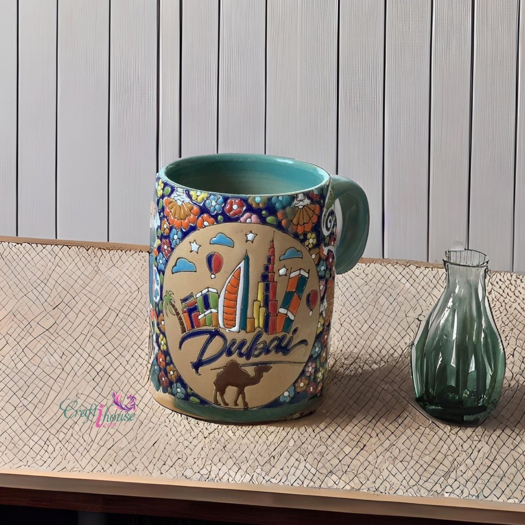 Hand Painted Ahlan Dubai Camel Mug - Unique Corporate Gift