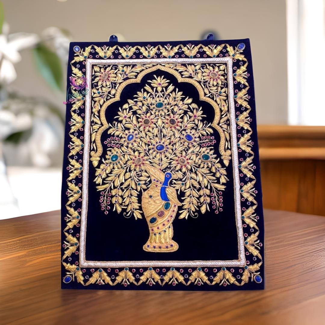 Jeweled carpet handmade jewel carpet 1.5x2 feet , wall decor
