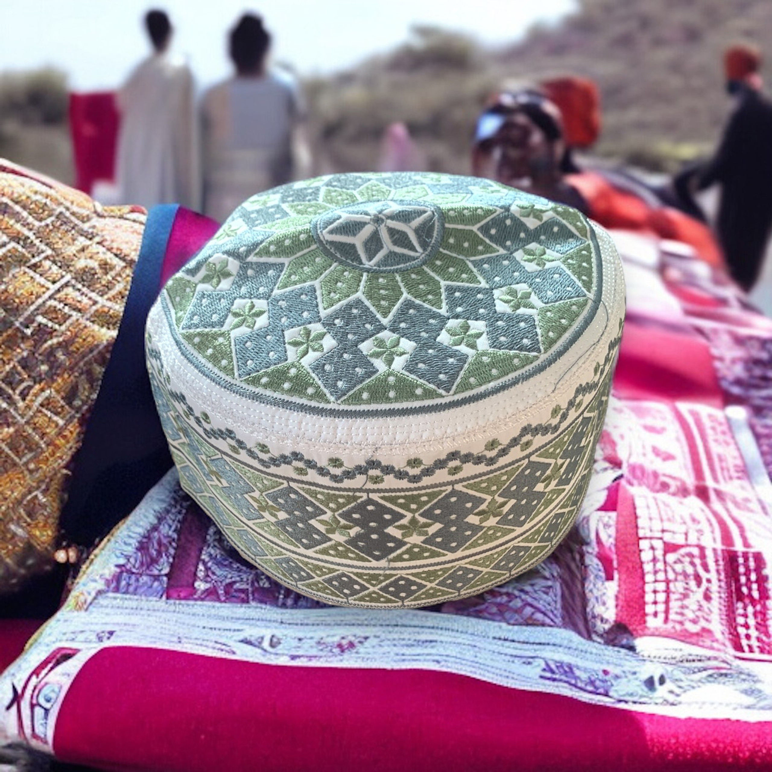 Omani traditional hat , Omani cap , assorted pattern Omani