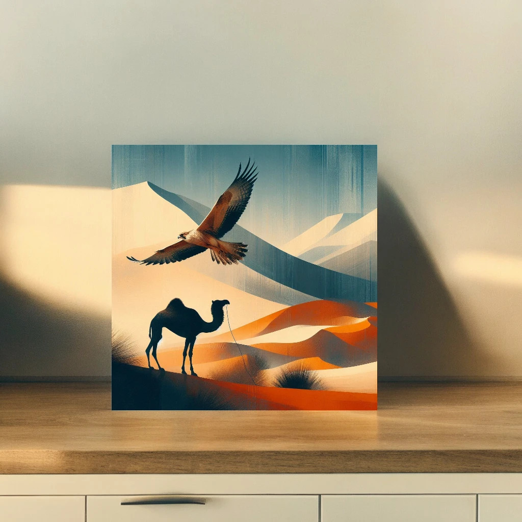Camel and Falcon Painting Digital Art - Camel in Desert