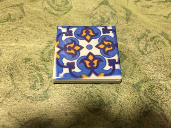 Handmade Ceramic Fridge Magnet Set - Colorful Tile Pattern