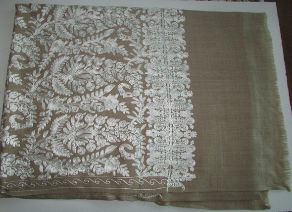 Handmade Red Silk Embroidered Shawl | Perfect Gift