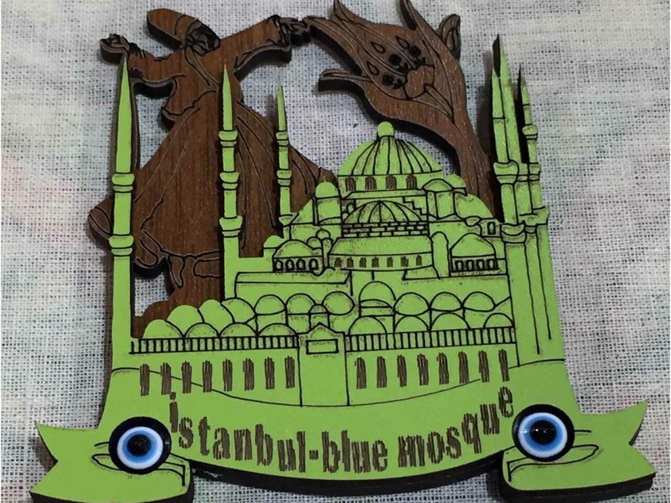 Wooden Tree of Life Fridge Magnet - Istanbul Souvenir Gift