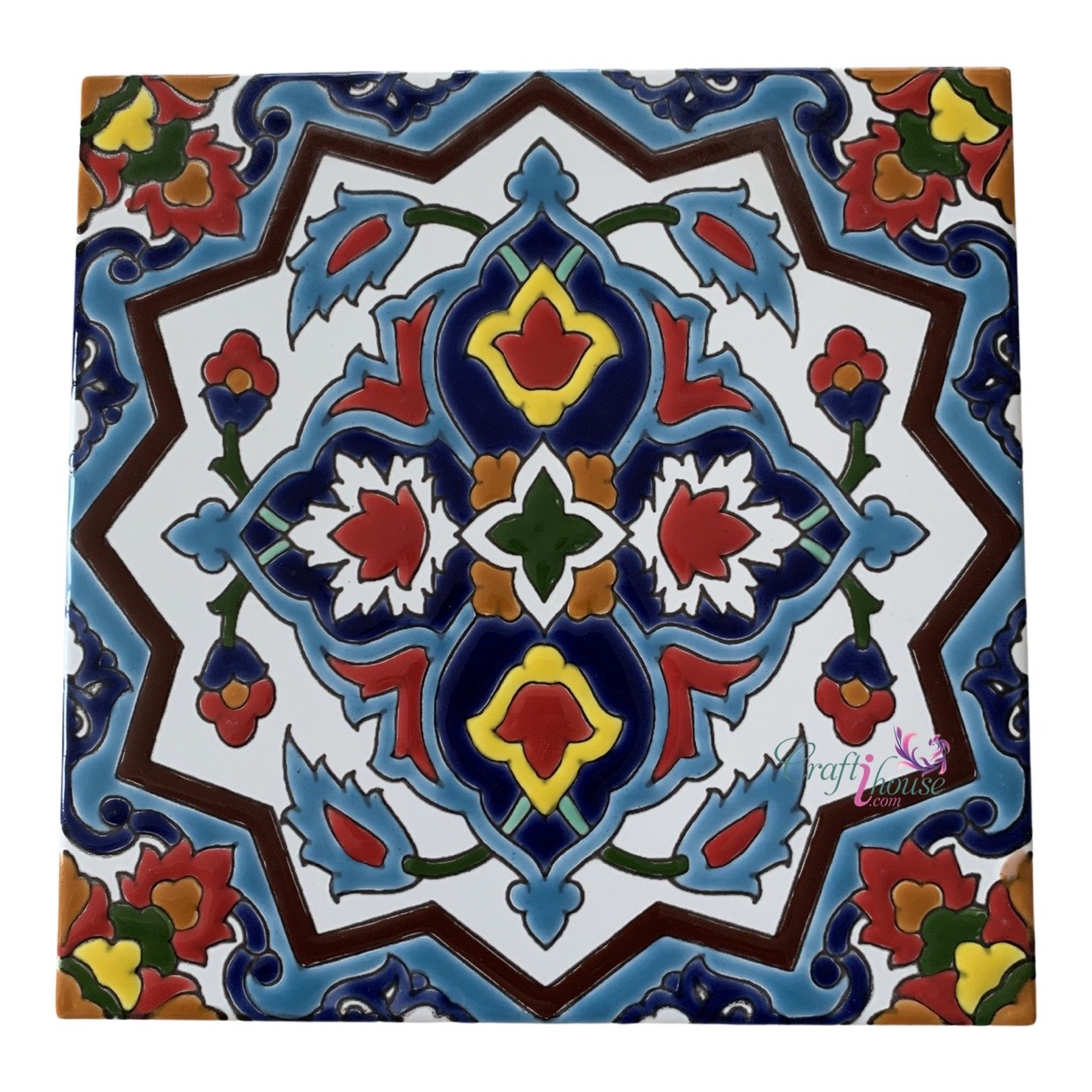 Hand painted Persian ceramic tile , Wall decor tiles - CraftiHouse.com