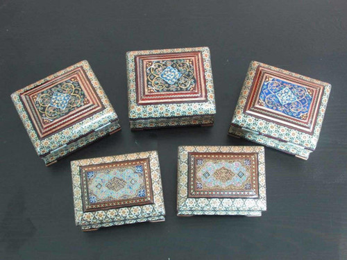 handmade gift Hand Painted jewelry box , khatam box