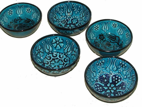 "Turquoise Turkish Ceramic Bowl 8cm | Unique Gift
