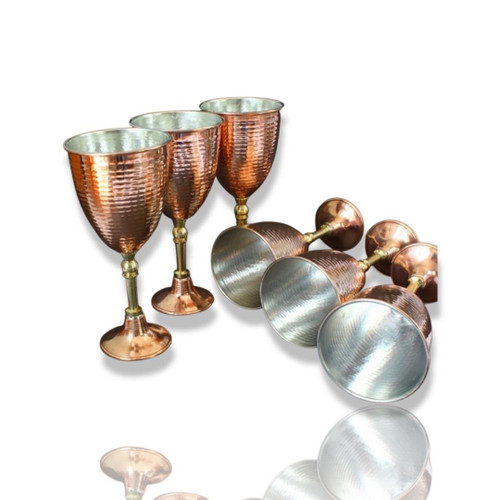 Copper glasses set , 6 pcs set of pure copper drinking glass