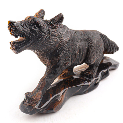 Crystal Carved Gemstone Wolf Domineering Fengshui Reiki