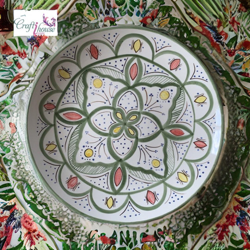 Moroccan plate , Moroccan serving plate , traditional plate