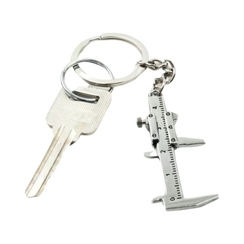 Mini Vernier Caliper Keychain - Portable Zinc Alloy.