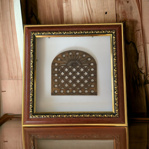 Wooden Window Wall Decor Frame - 26x26 cm Vintage Elegance