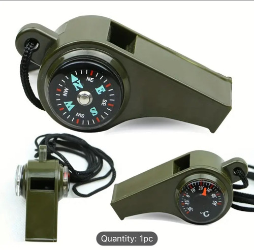 3-in-1 Emergency Survival Whistle with Compass , gift idea