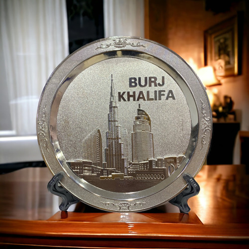 Burj Khalifa Metal Collectible Plate – Office Table Decor