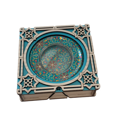 Saffron box , Empty box for Saffron 9x9 cm , wooden