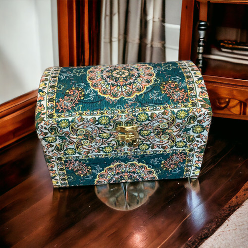 Wooden Gift Box with Inlaid Termeh Cloth - Memory Keepsake