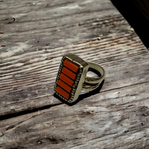 Exquisite Handcrafted Red Coral Nepali Ring - A Unique Gift