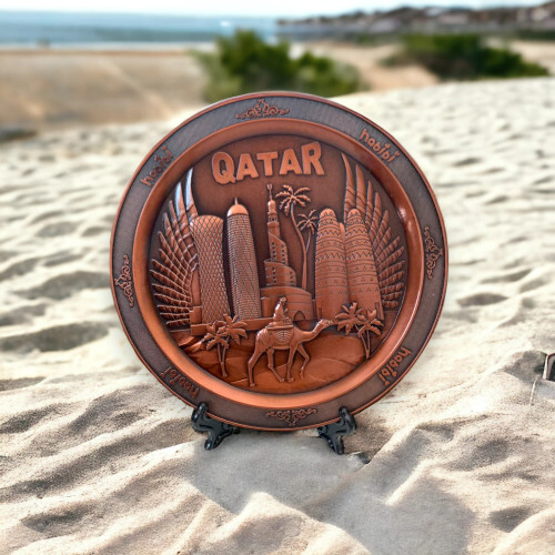 Qatar Souvenir Plate , Metal wall hanging plate , Doha souvenir Keepsake