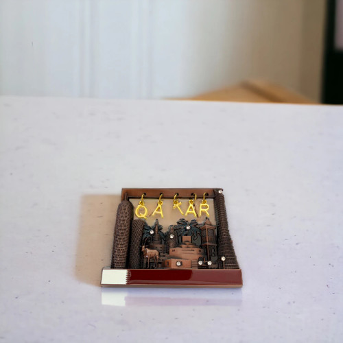 Doha Souvenir Metal Fridge magnet With Qatar Flag