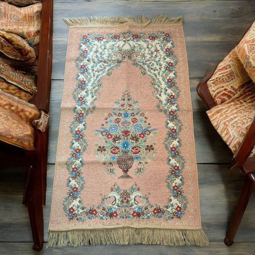 Woven Prayer Mat with Flower Pattern - Ideal for Muslims