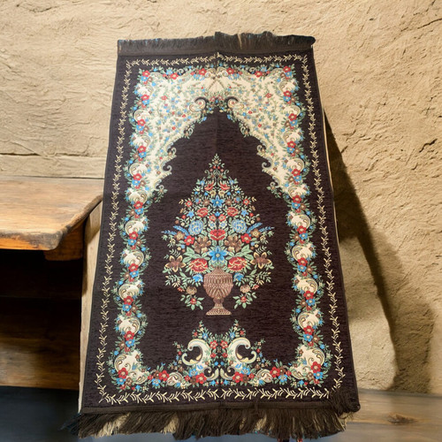 Flower Pattern Woven Prayer Mat | Perfect Gift for Muslim Friend