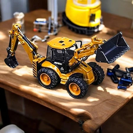 Backhoe Loader Toy – 1:50 Scale Excavator Construction Vehicle for Kids ...