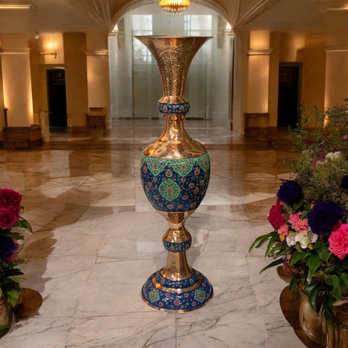 Hand-Painted Copper Vase – 140 cm Mes and Pardaz Masterpiece | Luxury ...