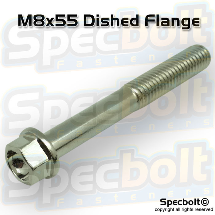 M8x55 Dished Head Flange Bolt Nickel Plated