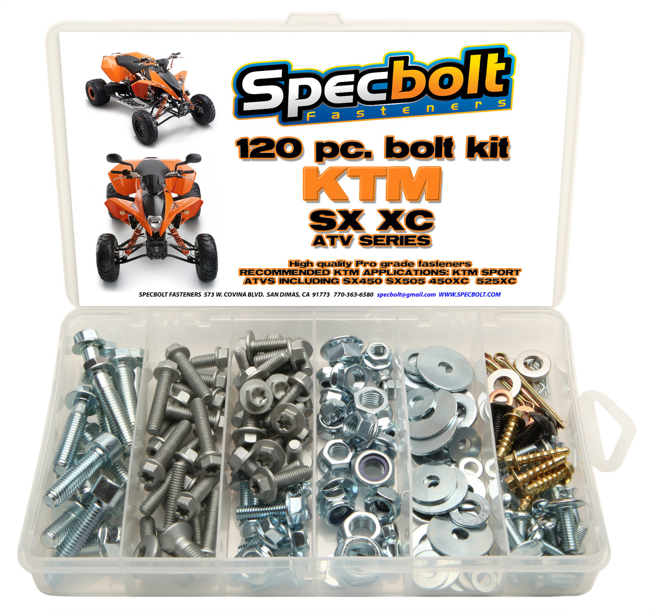 KTM ATV SX450, SX505, 450XC & 525XC 120pc Bolt Kit