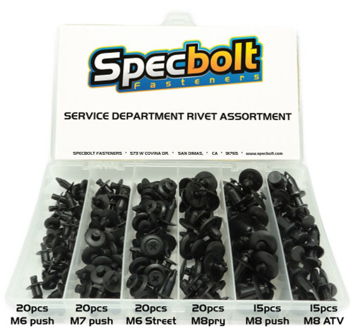 PLASTIC PUSH RIVET ASSORTMENT FOR MOTORCYCLE & ATV