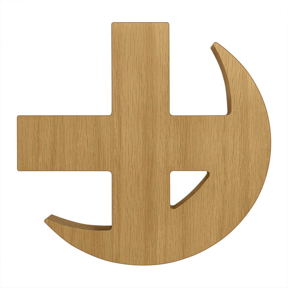 Wooden Cross and Crescent Symbol by Greek Creations