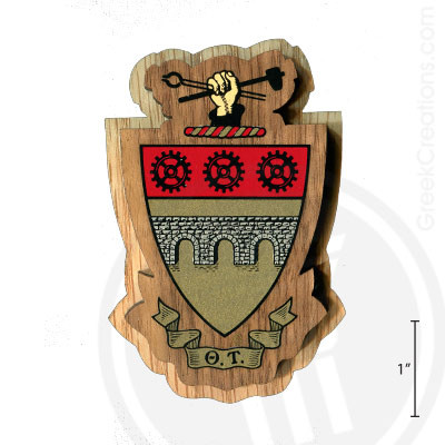 Theta Tau Large Raised Wooden Crest by Greek Creations
