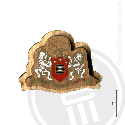 Phi Mu Large Raised Wooden Crest by Greek Creations