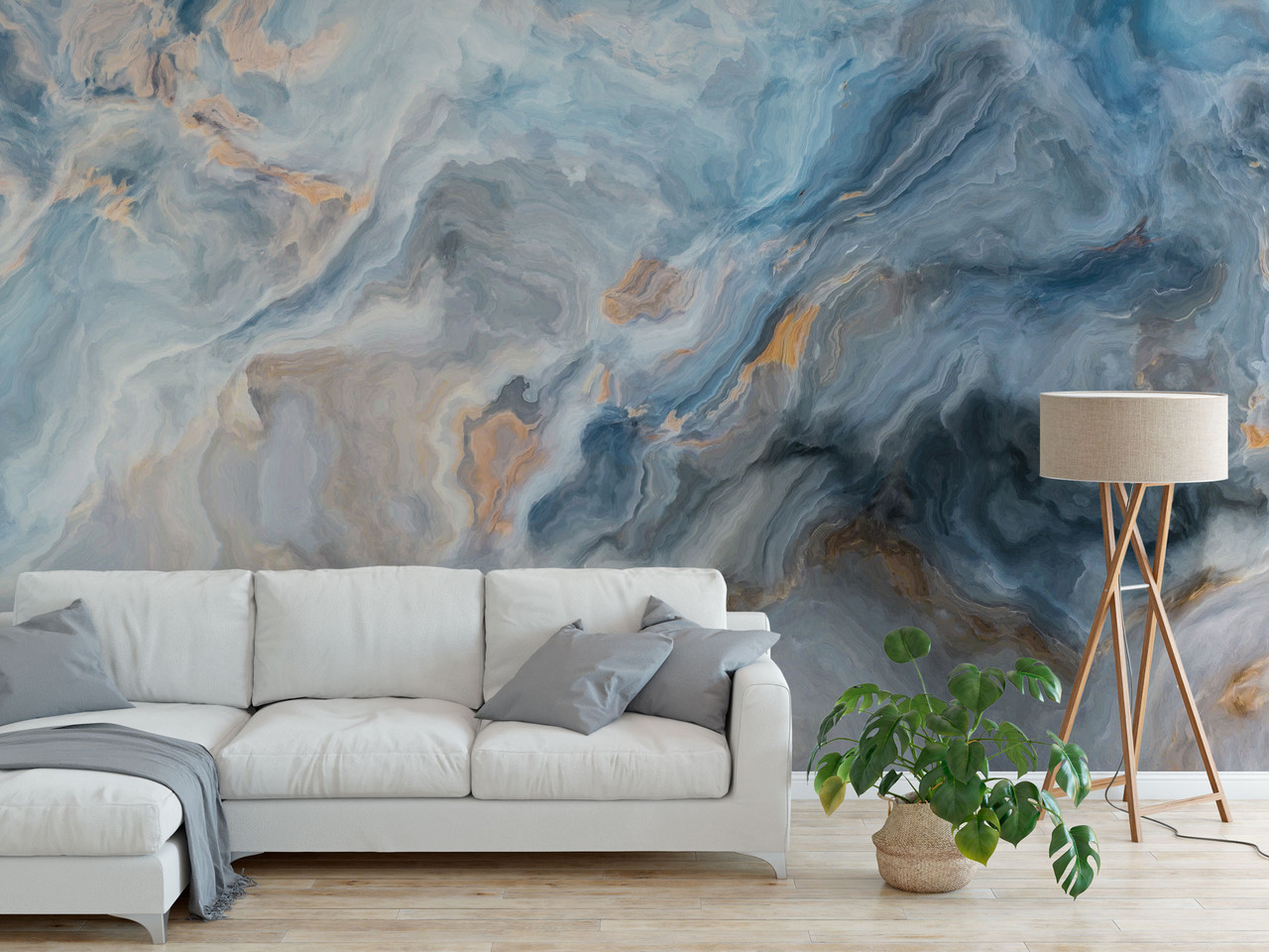 Blue Marble Feature Wallpaper - Bonnie & Bold Wallpaper