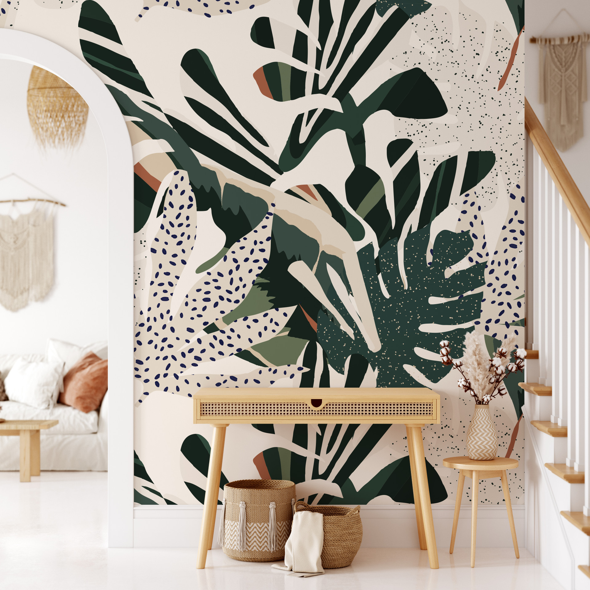 Modern Tropical Mural Sample