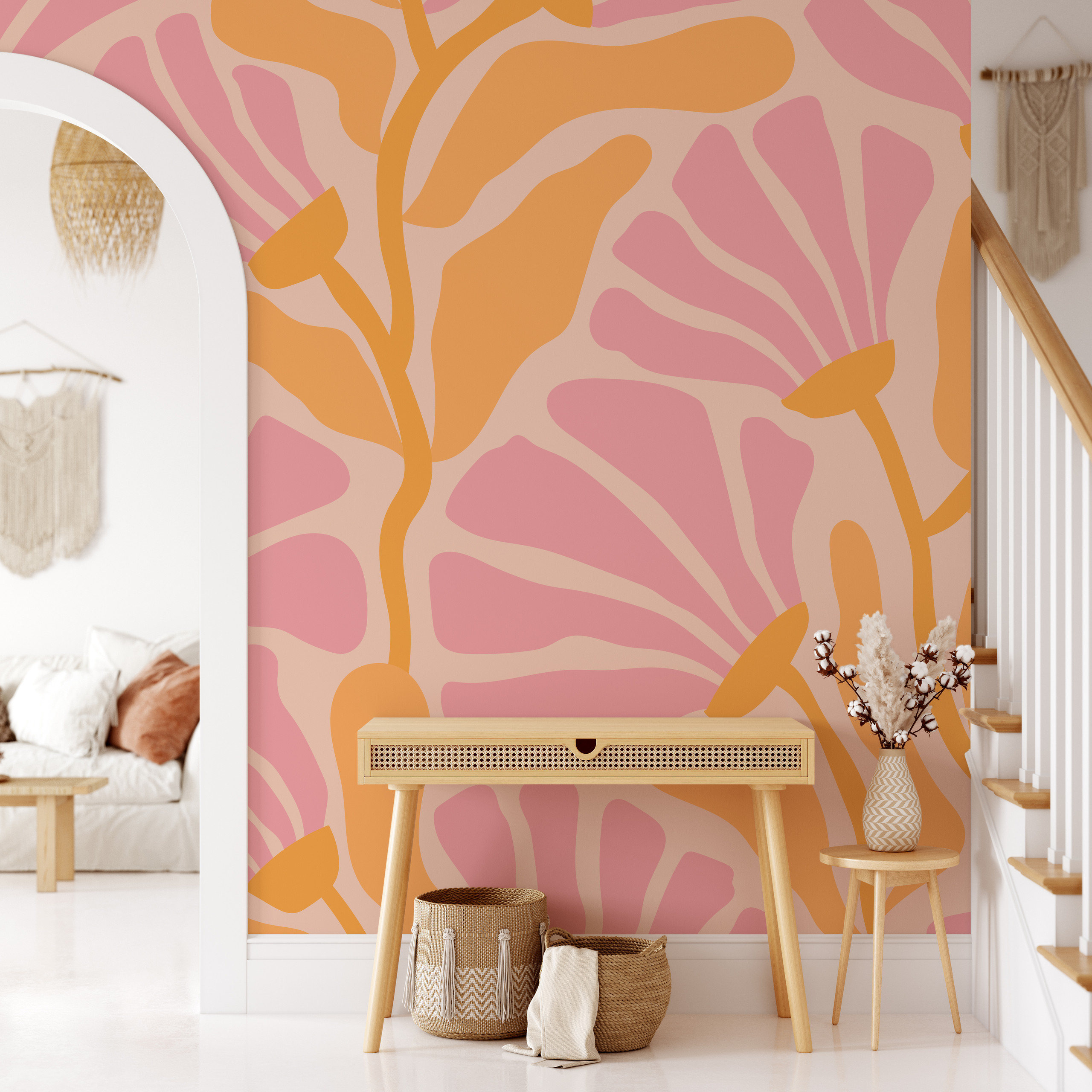 Retro Floral Mural Sample