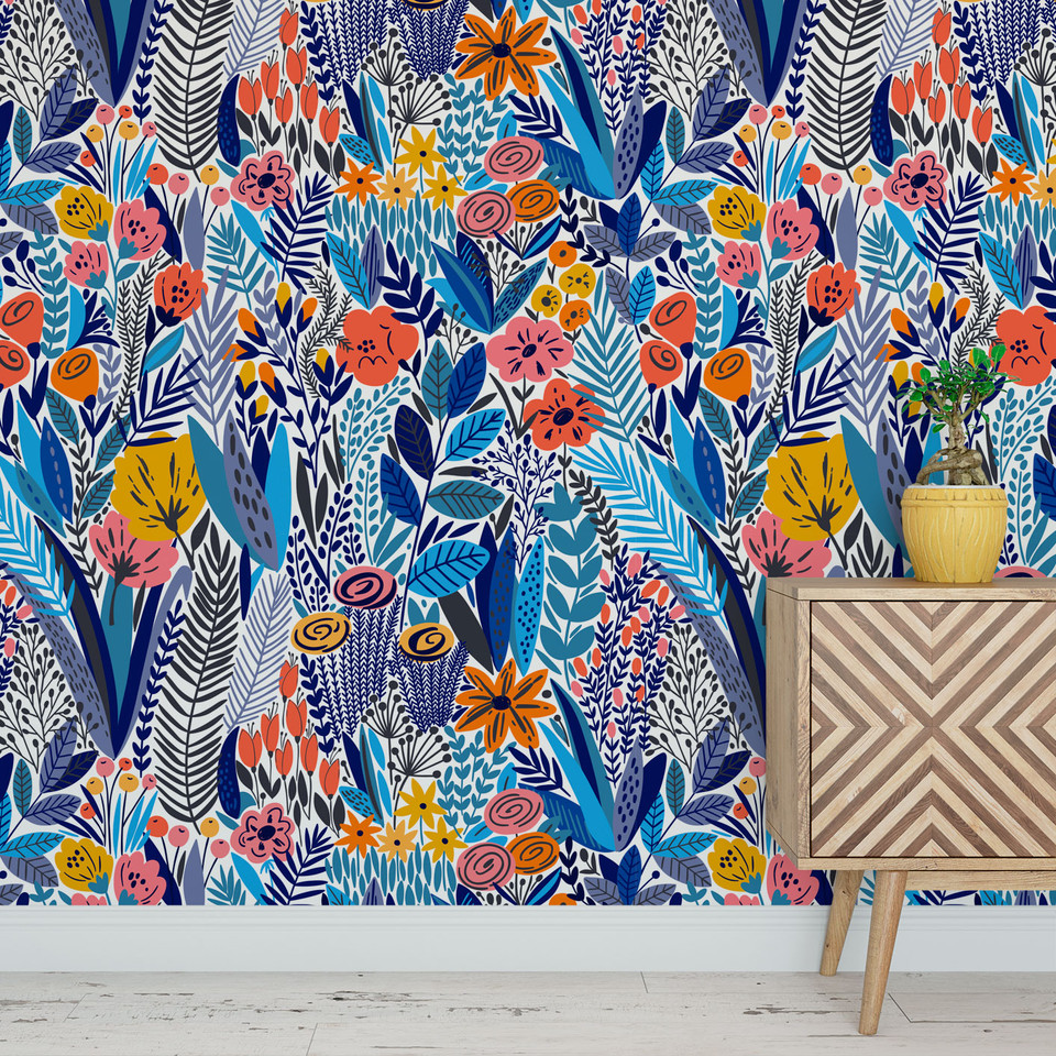 Flowers & Foliage Feature Wallpaper - Bonnie & Bold Wallpaper