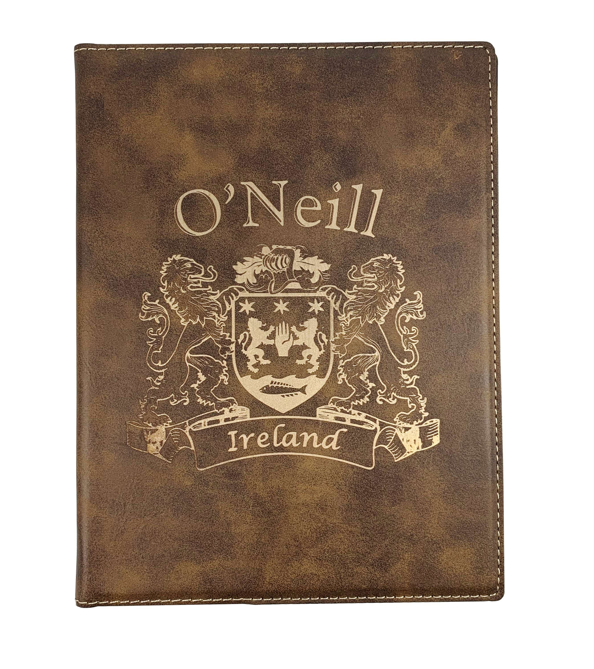 Irish Coat of Arms Portfolio - Rustic Brown