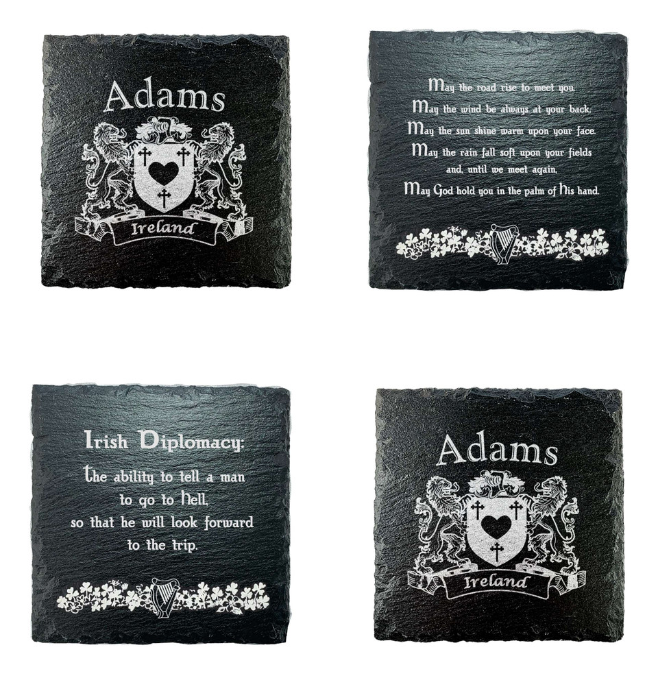 Irish Coat Of Arms Coasters Set Of 4 With Wood Base
