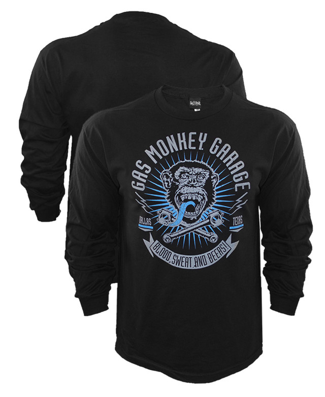 Gas Monkey Garage Logo Blood, Sweat, Beers XReset Long Sleeve Shirt