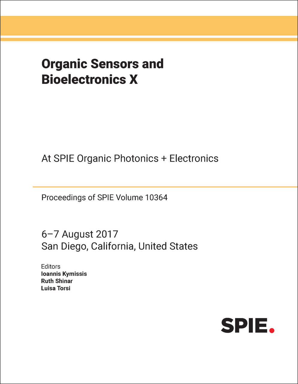 Organic Sensors And Bioelectronics X