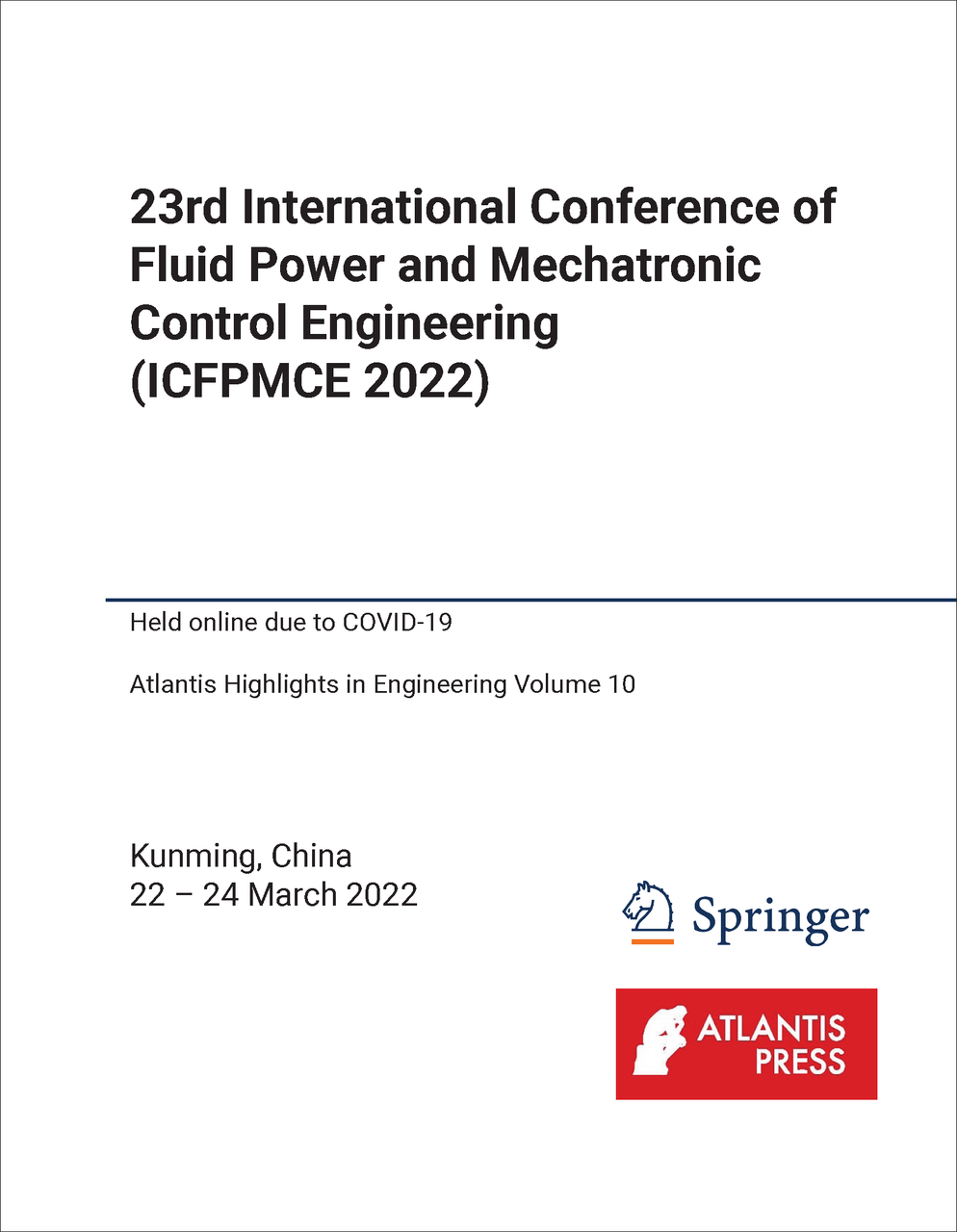 FLUID POWER AND MECHATRONIC CONTROL ENGINEERING. INTERNATIONAL ...