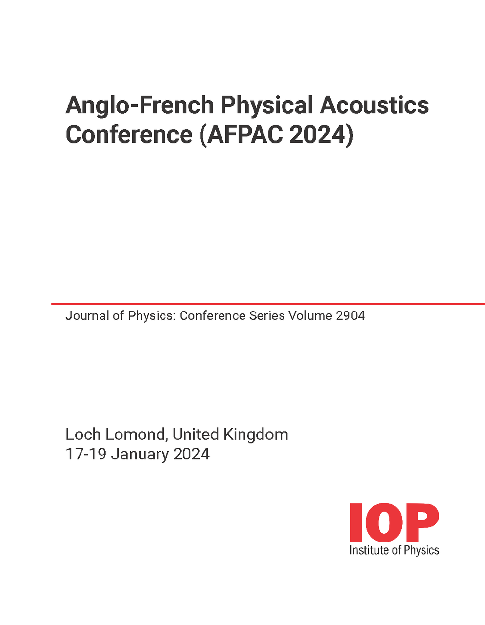 ACOUSTICS CONFERENCE. ANGLO-FRENCH. 2024. (AFPAC 2024) - proceedings.com