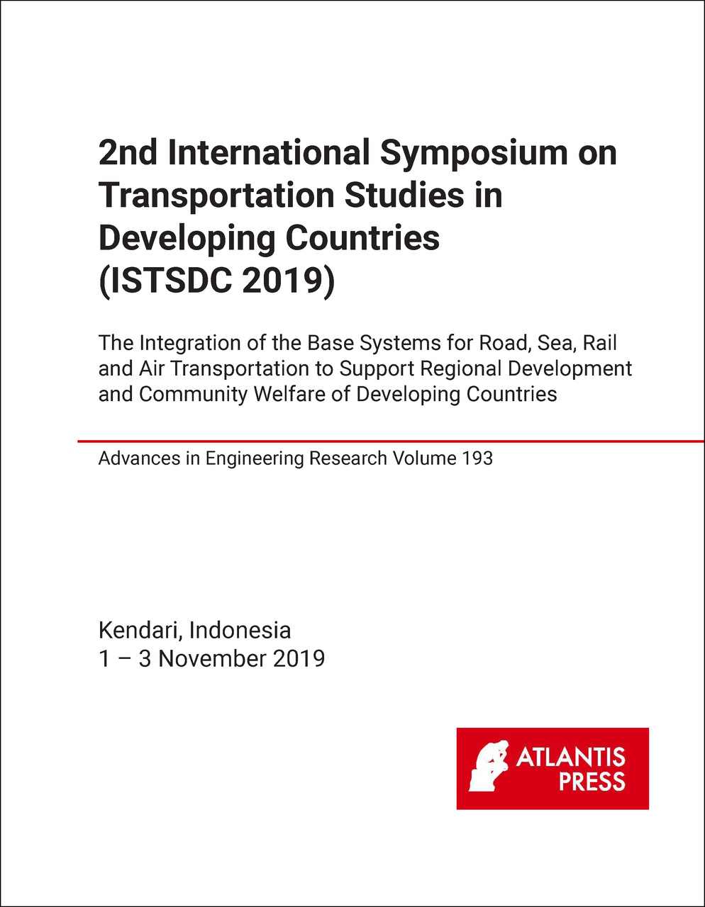 TRANSPORTATION STUDIES IN DEVELOPING COUNTRIES. INTERNATIONAL SYMPOSIUM ...