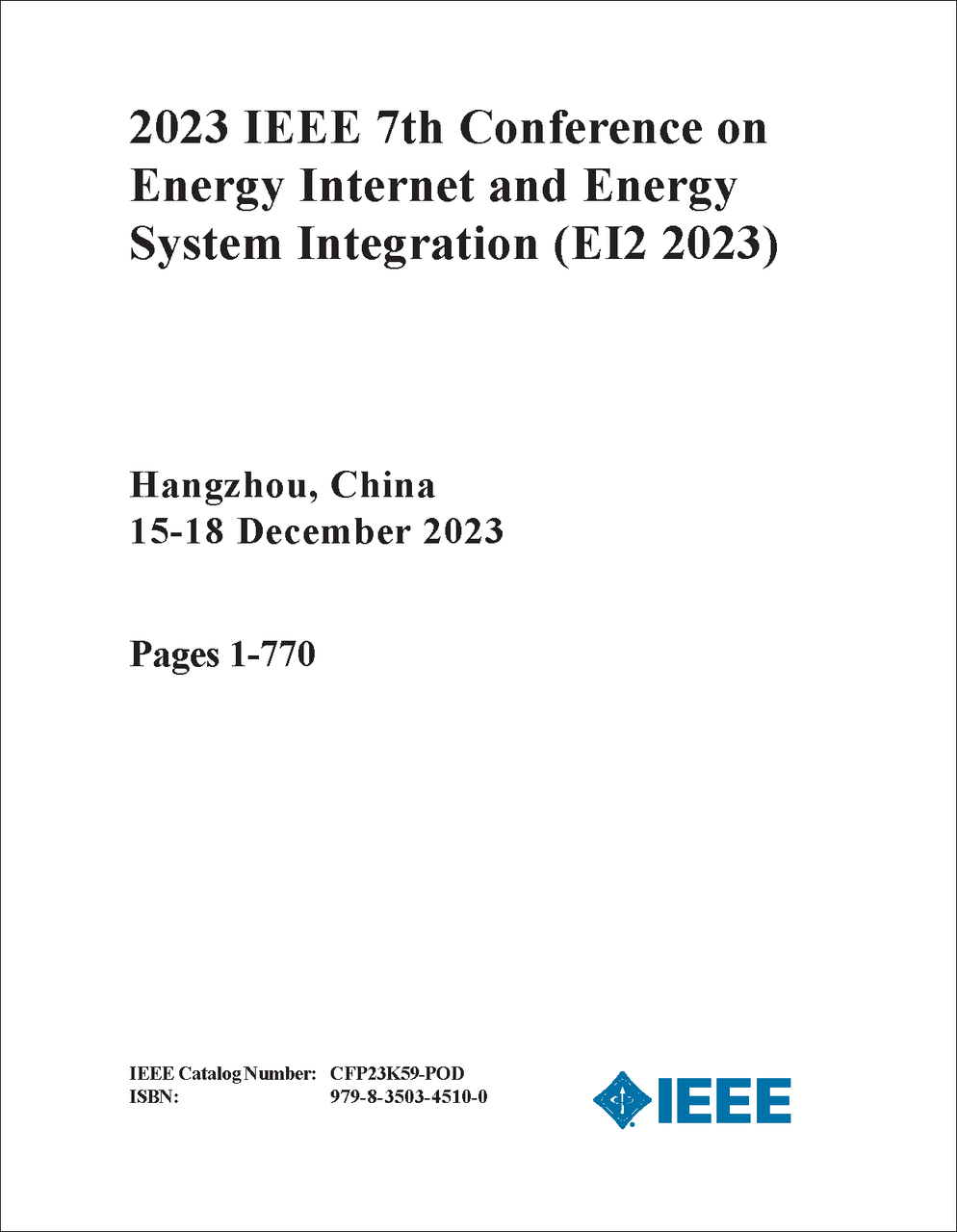 ENERGY INTERNET AND ENERGY SYSTEM INTEGRATION. IEEE CONFERENCE. 7TH ...