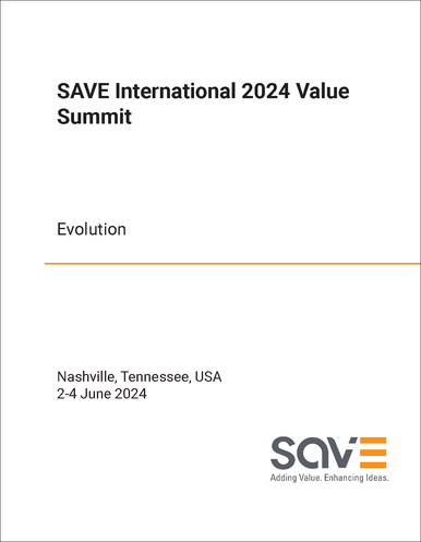 SAVE INTERNATIONAL VALUE SUMMIT. 2024. EVOLUTION - proceedings.com