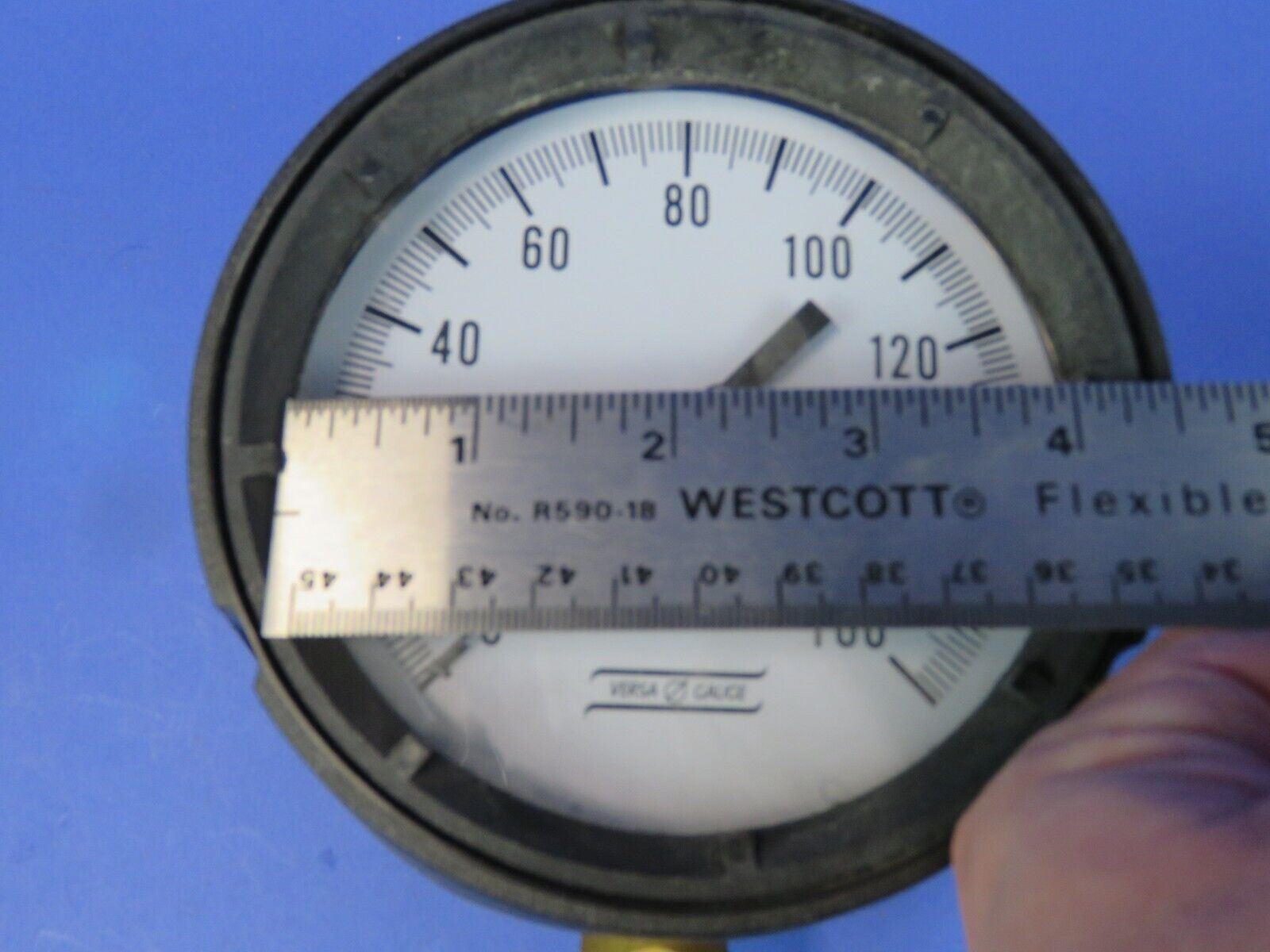 Versa Pressure Gauge 0-160 PSI 4" Dial 1/8" NPT Bottom Connect OPEN BOX ...