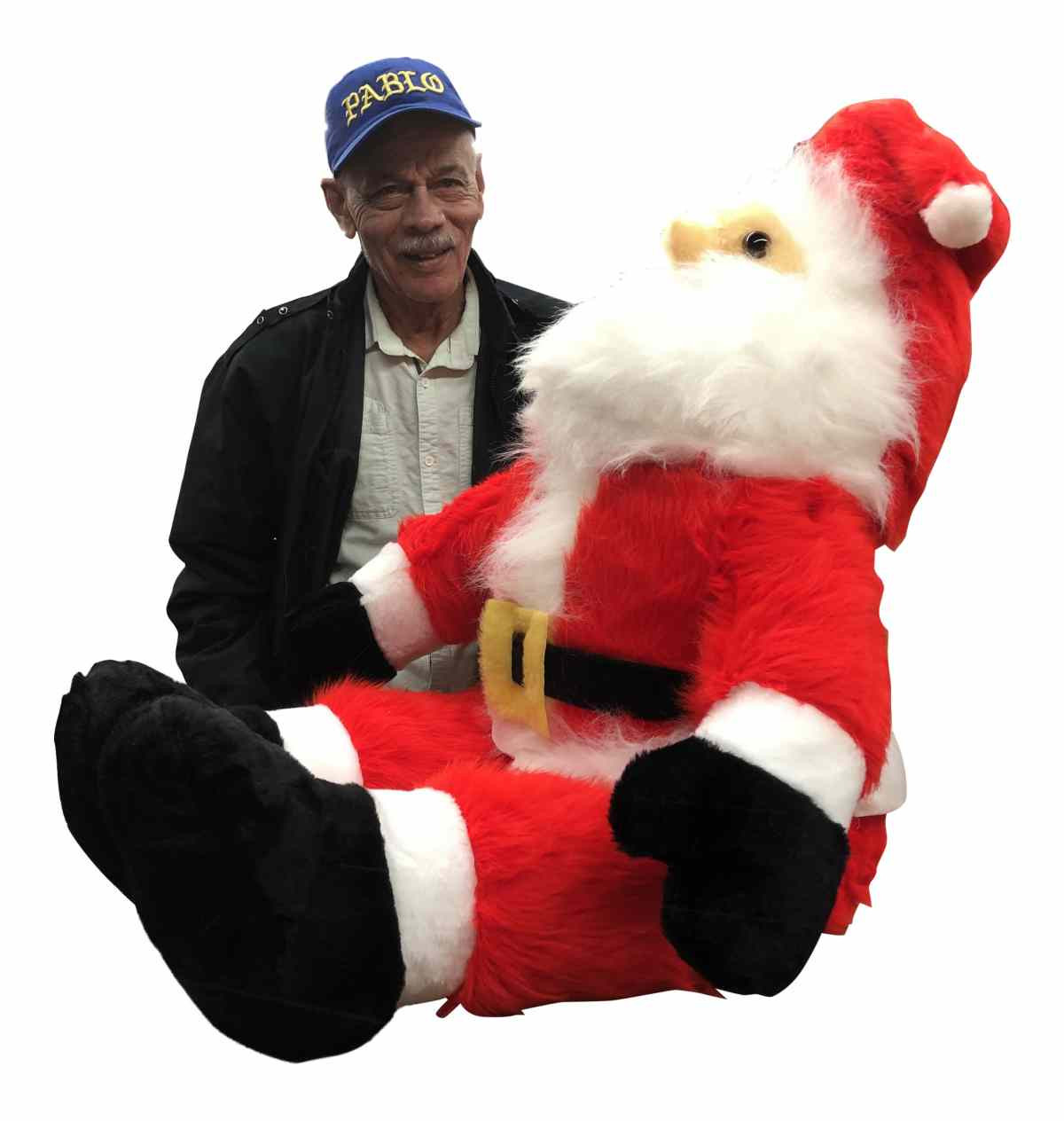 American Made Giant Stuffed Sitting Santa Claus 5 Feet Tall Soft Large ...