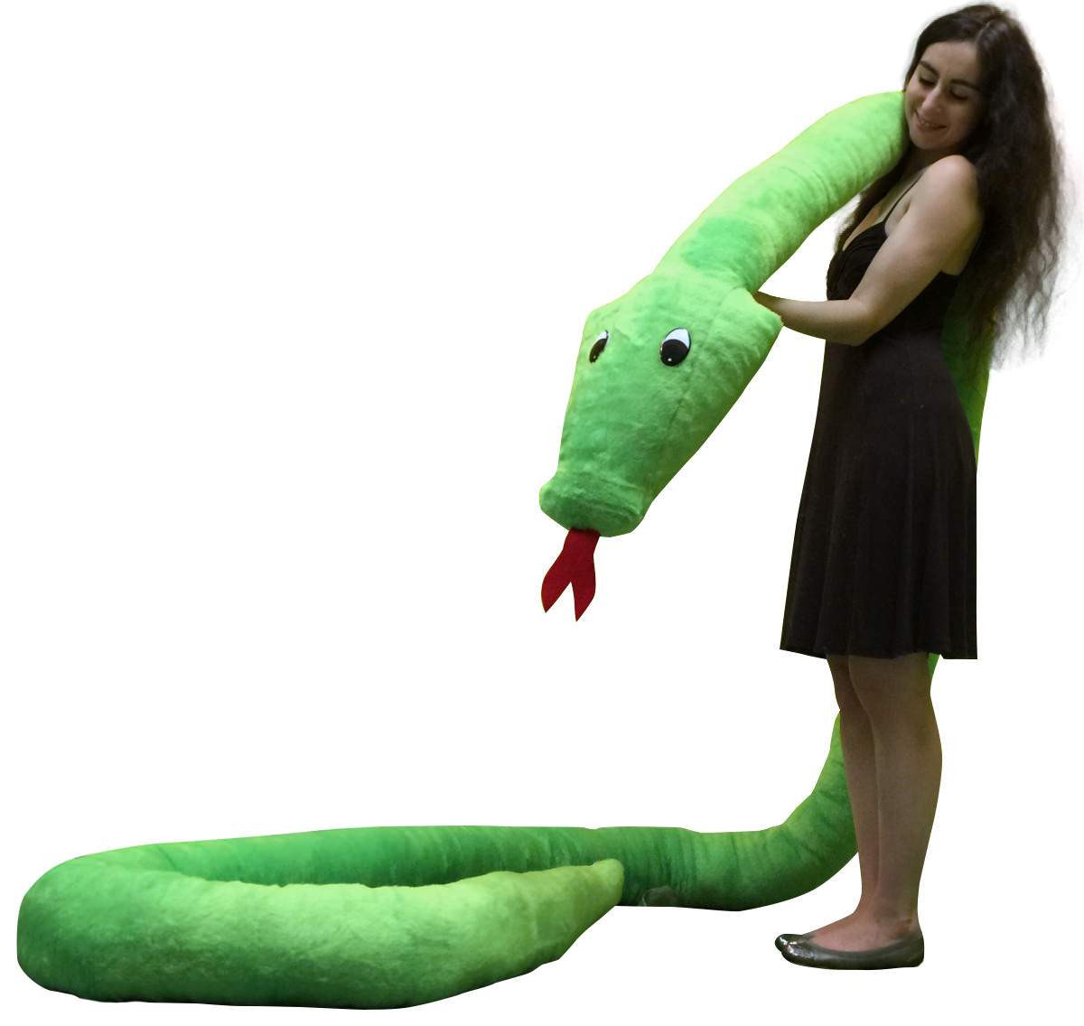 American Made Giant Stuffed Snake 18 Feet Long Soft Green Big Plush ...